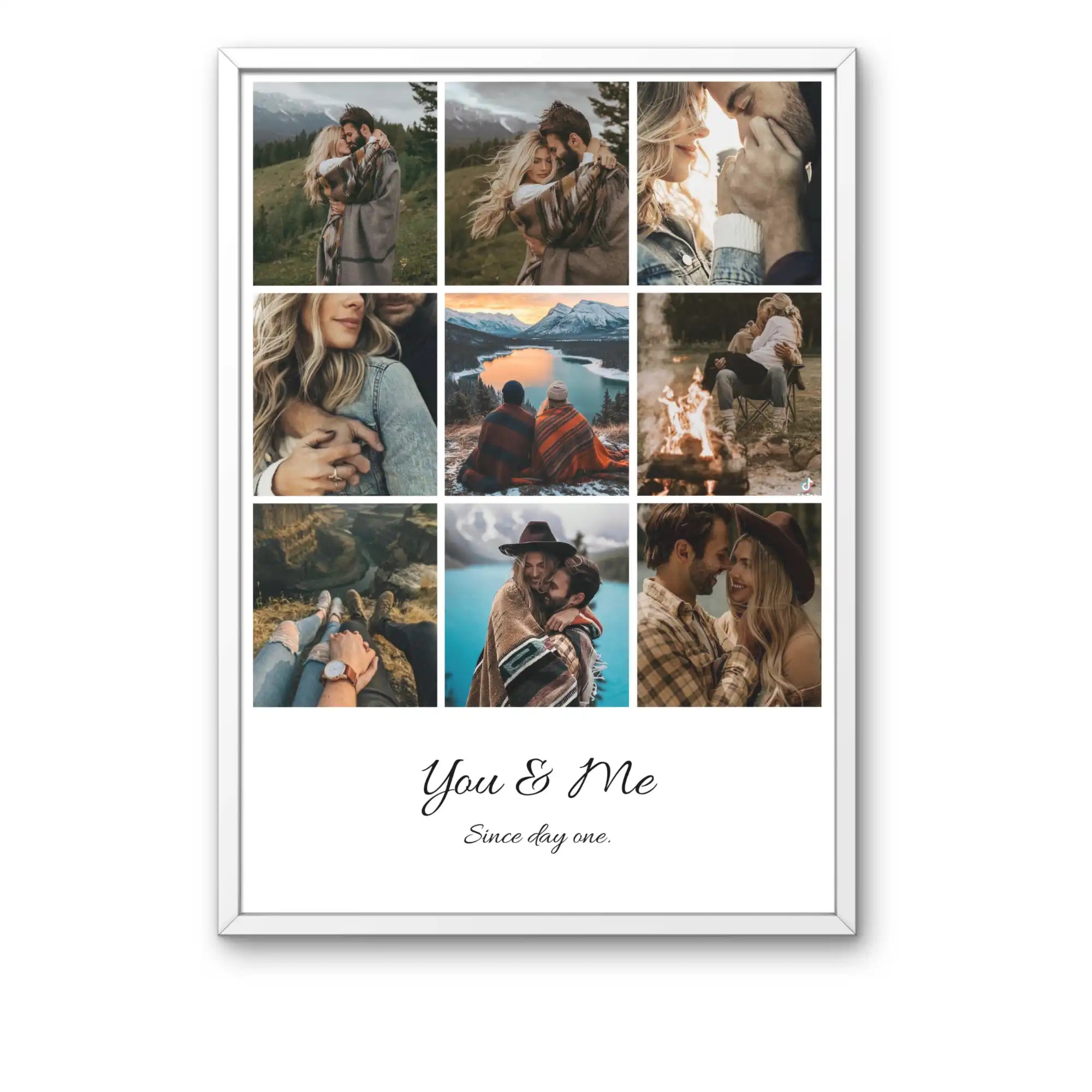 Tablou personalizat cu 9 poze și text – Miutic Print Studio